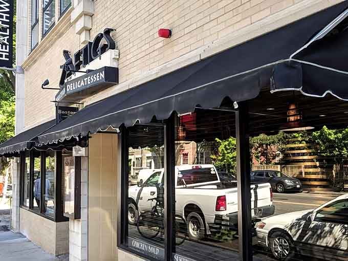 Nestled into Brookline's bustling streetscape, Zaftigs' elegant awnings and warm brick exterior create an urban oasis where sandwich dreams come true and calories fear to tread.