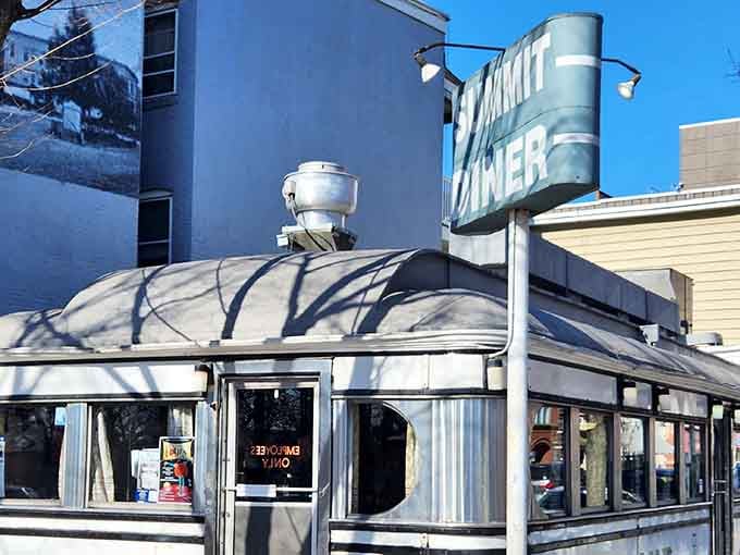 Classic diner architecture meets modern comfort, proving some things really do get better with time and chrome polish.