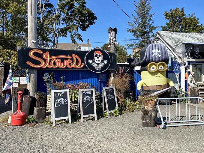 That pirate skull isn't warning you away—it's inviting you to discover West Haven's seafood treasure trove.