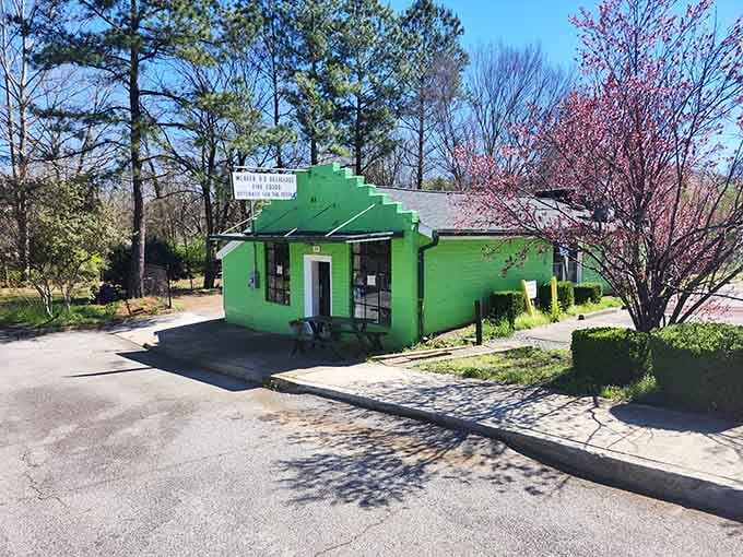 That eye-catching green exterior isn't shy about announcing its presence on East Broad Street in Athens.