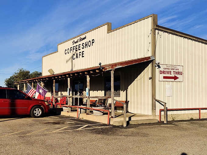 That unassuming metal building houses some of the best breakfast in Texas, proving you can't judge a cafe by its exterior.