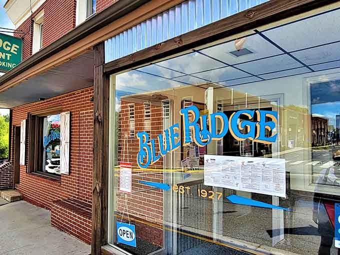 The brick facade and vintage signage prove that some things get better with age, like fine wine or your favorite breakfast spot.