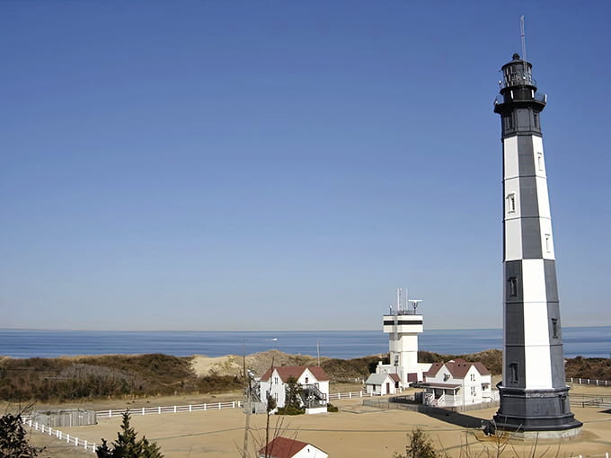 Two lighthouses standing side by side, proving that even navigational beacons need a buddy system sometimes.