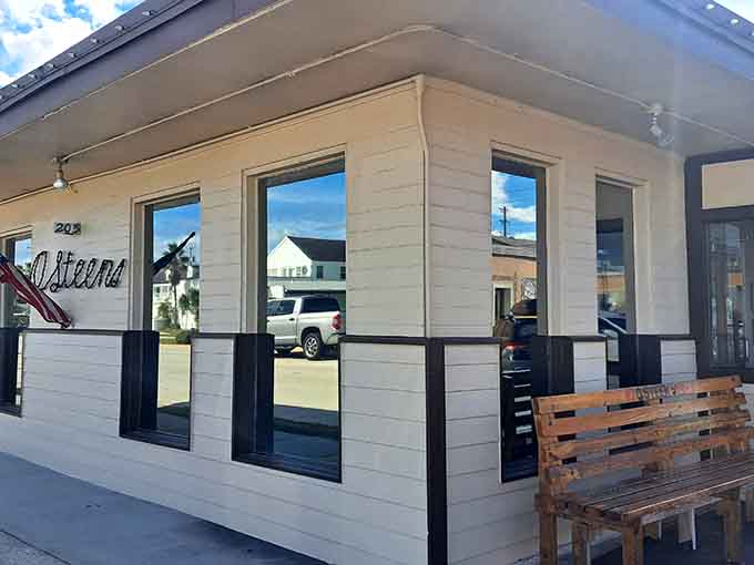 That unassuming cream-colored exterior with the American flag is where seafood dreams come true, friends.