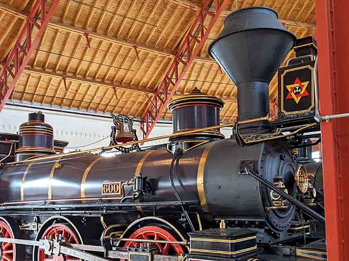 Steam-powered elegance meets Victorian engineering in this beautifully preserved locomotive that practically begs for a closer look.