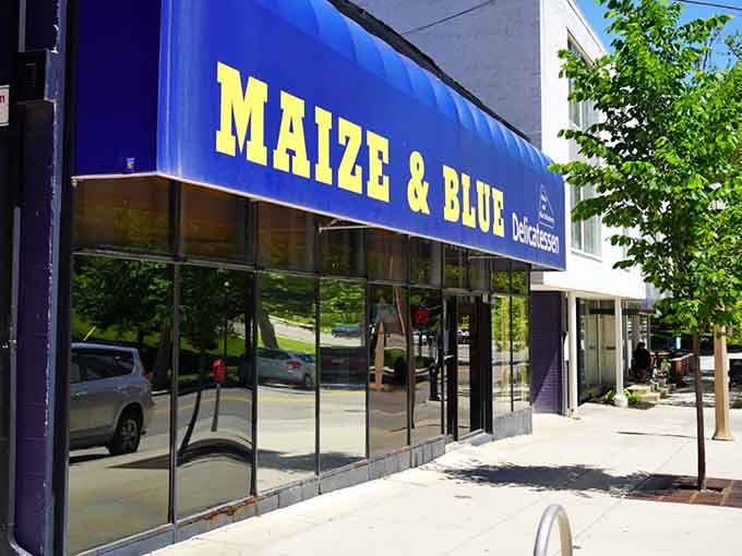 That blue awning isn't just decoration, it's a beacon calling hungry souls home to sandwich salvation.