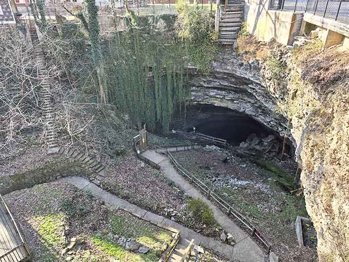 That moment when you realize there's a massive cave opening right in the middle of town, because Kentucky doesn't do anything halfway.
