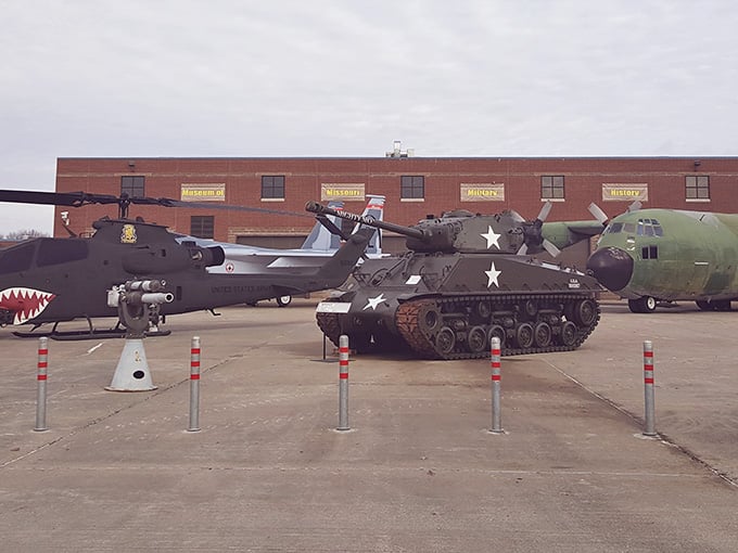 The outdoor display at this Jefferson City gem features an impressive lineup of military might that would make any history buff's heart race.