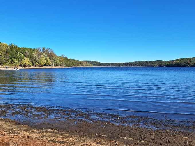 This tranquil lake serves up peace and quiet, the two things we could all use a refill of.