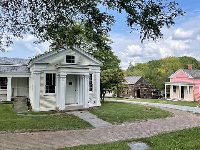 Step back in time to 19th-century New York as you wander through the authentically preserved, sun-drenched streets of this village.
