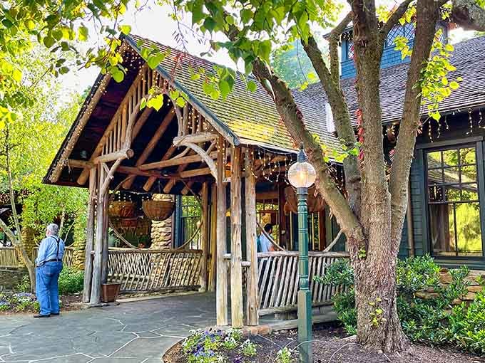 Clyde&rsquo;s Tower Oaks Lodge welcomes you with rustic beams and leafy shade, promising hearty meals and cozy Maryland charm.
