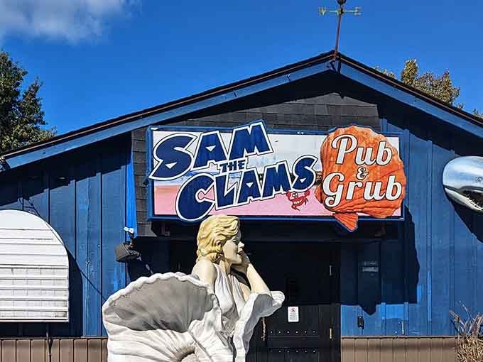 That blue exterior isn't just a color choice, it's a beacon calling seafood lovers home to paradise.