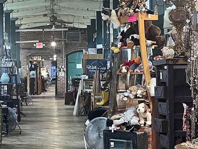 When stuffed animals and vintage finds create a tower of temptation, you know you've entered a place where whimsy reigns supreme.