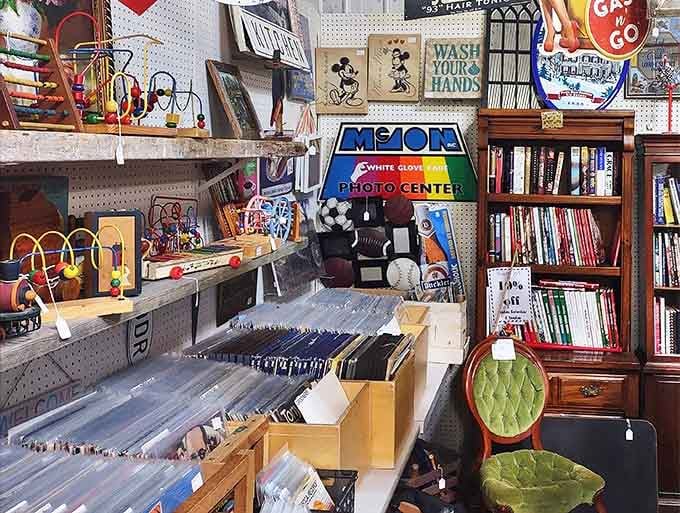 Vinyl records, vintage toys, and a green velvet chair that whispers "take me home" &ndash; treasure hunting at its finest.