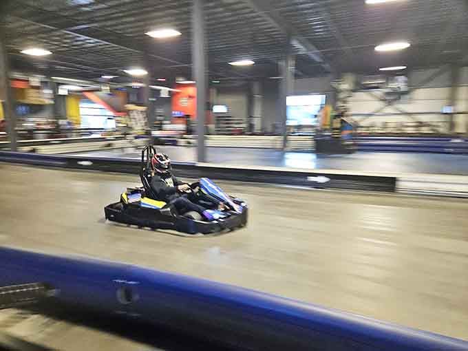 Electric karts zip through technical turns where your competitive spirit awakens and your lap times become tomorrow's bragging rights.