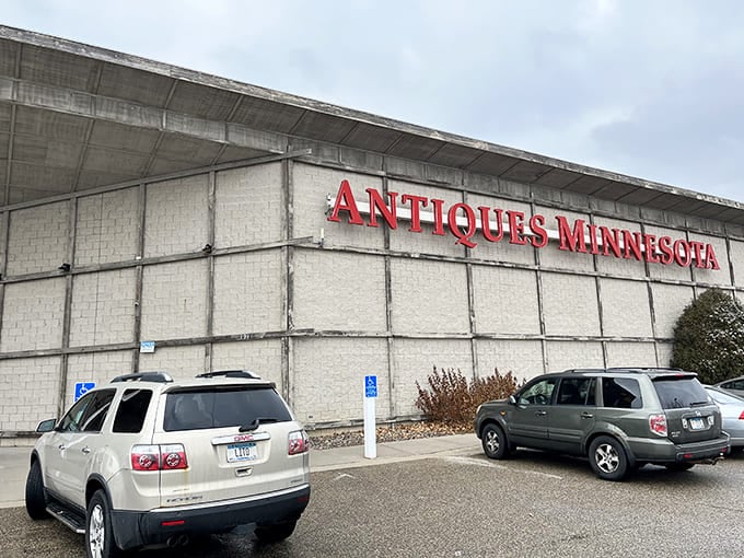 The exterior of this massive Minnesota antique mall hints at the countless treasures waiting to be discovered inside.