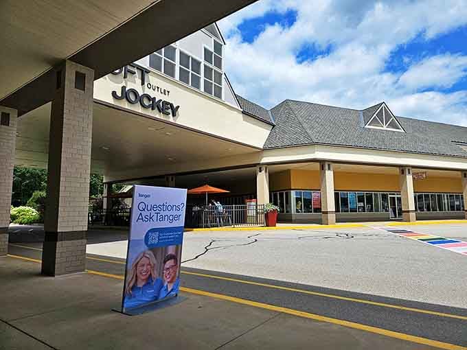The New England charm of Tanger Outlets Tilton welcomes bargain hunters with its distinctive architecture and promise of retail therapy without sales tax.