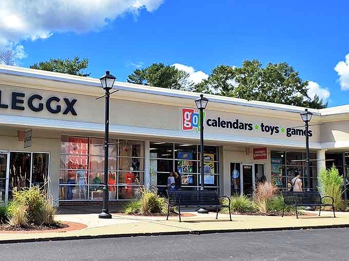 Colorful Go! Calendars Toys & Games storefront offers fun diversions when your feet need a shopping break.