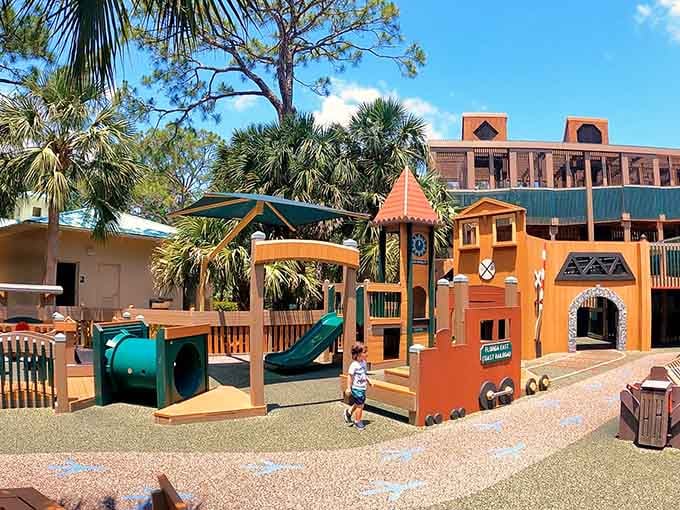 This isn't your average neighborhood playground&mdash;it's a multi-level wonderland that looks like a theme park designer's fever dream.