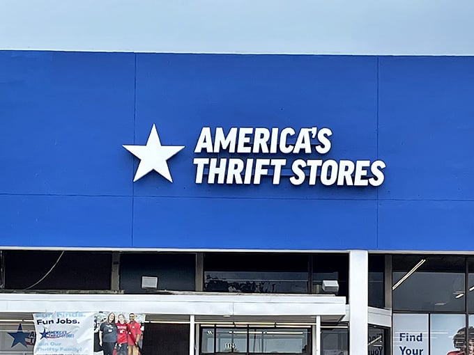 That iconic blue storefront promises bargains inside, and trust me, it delivers on every single promise.