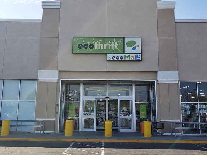 The entrance promises possibilities, and those yellow bollards have seen more treasure hunters than a pirate convention.