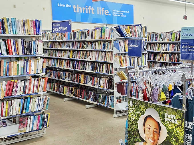 The literary treasure trove at Unique Thrift Store could keep bookworms happily lost for hours. "Live the thrift life" indeed!