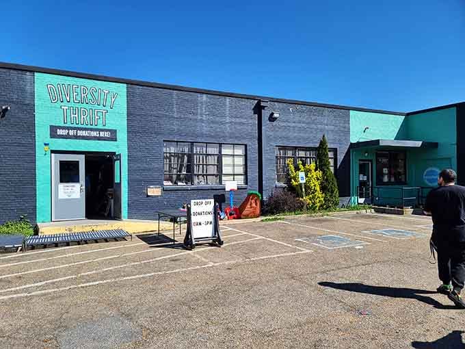 The drop-off entrance welcomes your gently used treasures, keeping the cycle of secondhand magic alive for the next lucky shopper.