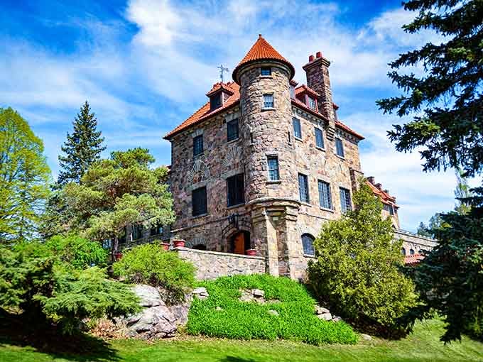 Stone turrets rising from an island like someone's medieval fever dream actually came true in upstate New York.