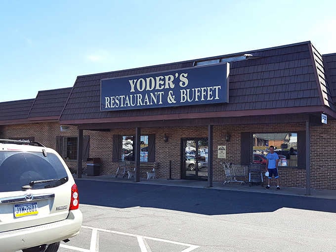 Yoder's modest exterior is the Clark Kent to its Superman-level food inside. That parking lot fills quickly on prime rib nights&mdash;locals know to arrive early!