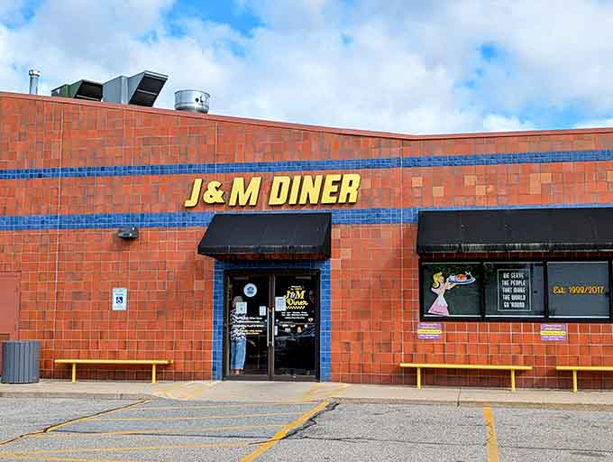 Classic diner signage that doesn't need fancy fonts or neon to tell you exactly what's waiting inside.