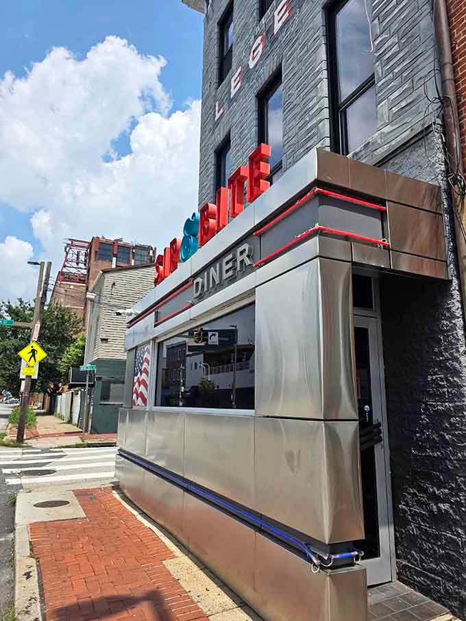 That gleaming chrome exterior isn't just for show &ndash; it's a beacon calling hungry souls home at any hour.