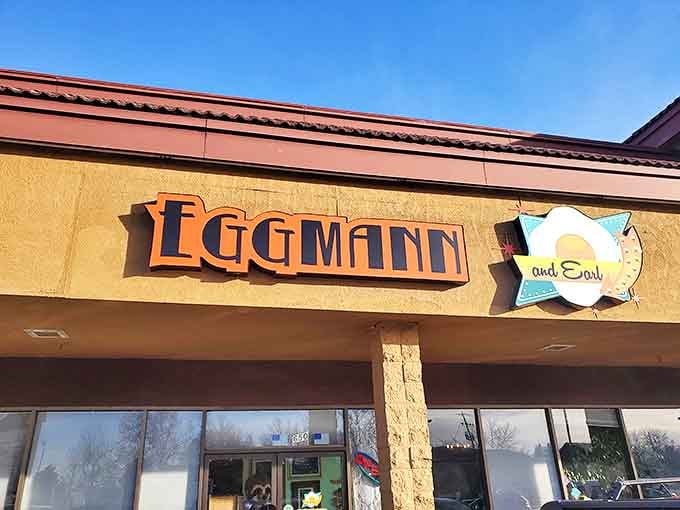 The retro-cool signage announces your arrival at breakfast nirvana, where eggs aren't just a meal but a mission statement.