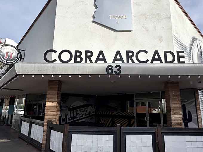 That striking exterior mural isn't just decoration, it's a promise of the pixelated paradise waiting inside for you.