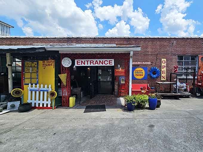 The museum entrance greets you with bold colors and playful designs, promising an unforgettable visit.