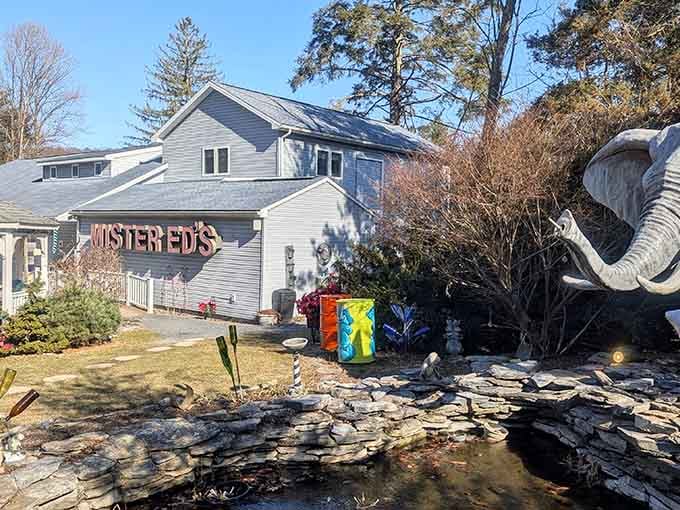 This quirky spot invites you in with its playful sign, offering a glimpse of the unique charm inside.