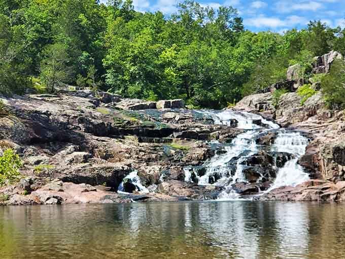 Rocky Creek has carved these stunning shut-ins through billion-year-old rock, creating nature's own water park in the Missouri Ozarks.