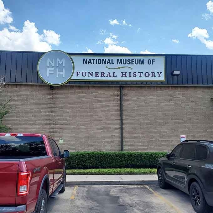 The unassuming exterior hides America's most comprehensive collection of funeral artifacts and cultural history inside.