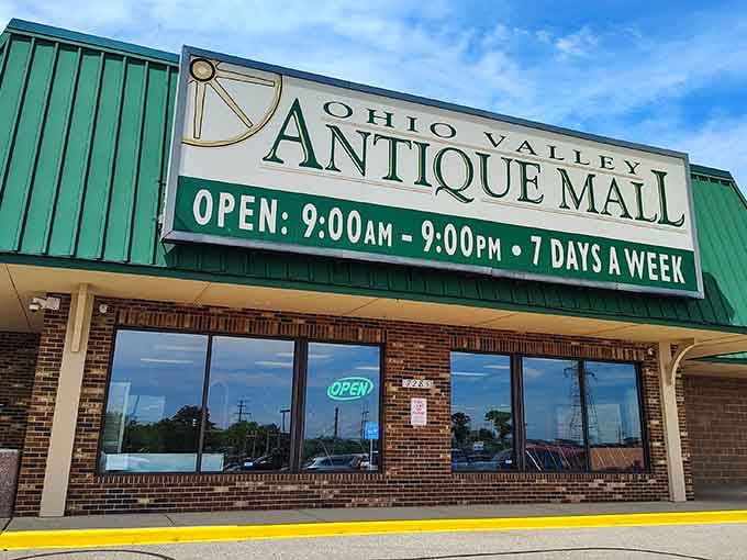 The green awning beckons like a siren song to treasure hunters, promising twelve glorious hours of discovery daily.