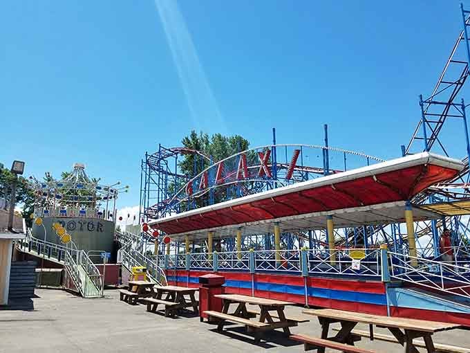 Americana in its purest form &ndash; the Galaxi coaster and picnic tables create that perfect summer tableau where memories are made between thrilling rides and refreshment breaks.