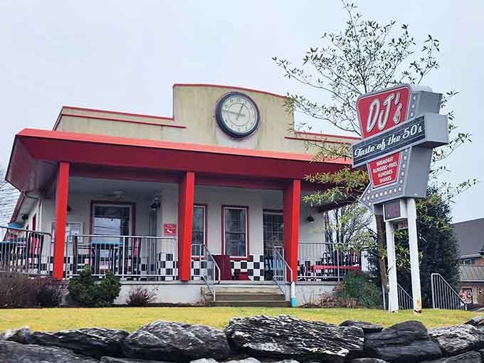 That retro sign isn't just advertising breakfast, it's promising a full-blown journey back to simpler times.