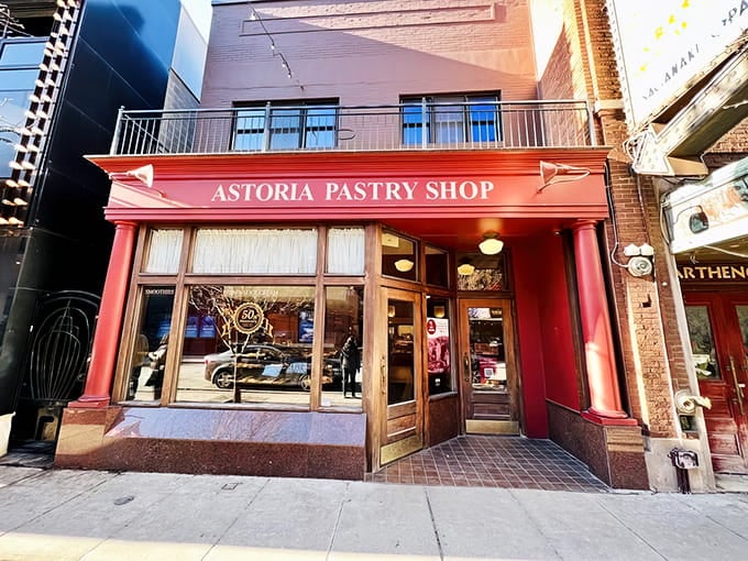 That red awning isn't just decoration, it's a beacon calling you home to butter and sugar.