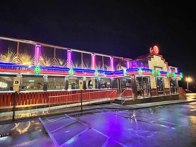 Chrome, neon, and the promise of pancakes bigger than your head, this is diner perfection realized.