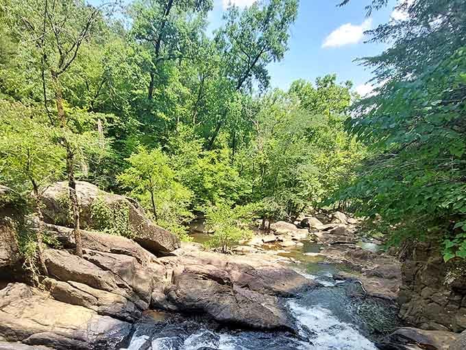 When the creek runs over ancient rocks like this, you realize Alabama's been keeping secrets from the travel magazines.