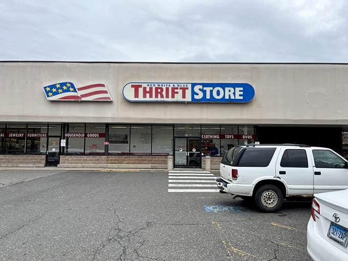 That patriotic storefront isn't just for show; inside awaits a treasure trove that'll swallow your afternoon whole.