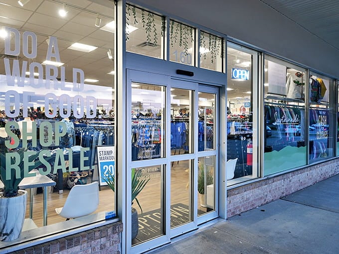 The storefront practically glows with promise, like a beacon for anyone who's ever paid full price and regretted it.