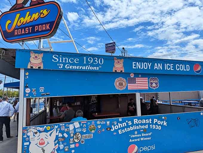 That bright blue exterior isn't just eye-catching, it's a beacon calling sandwich lovers home to South Philly.