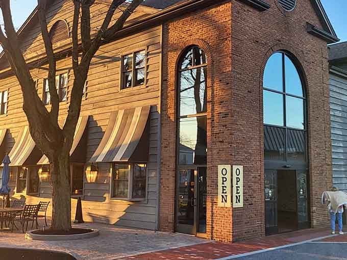 Miller's Smorgasbord welcomes you with brick charm and arched windows that promise serious eating ahead.