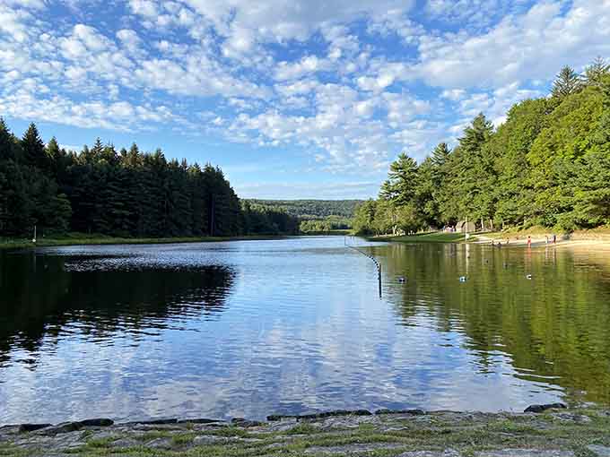 That mirror-perfect reflection isn't a filter&mdash;it's just New Germany State Park showing off its natural beauty.