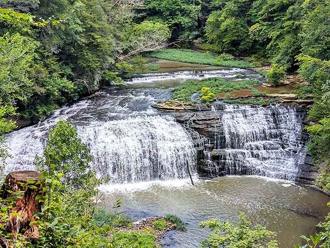 Nature's tiered masterpiece unfolds before your eyes at Burgess Falls, where the Falling Water River cascades over ancient limestone in a display that puts Hollywood special effects to shame.