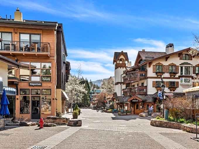 Those Alpine buildings aren't just for show, they're your invitation to wander car-free streets like a European tourist without the jet lag.